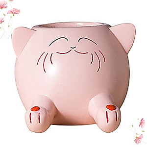 BESPORTBLE Knickknack Planter Container vase Decor Mobile Phone Holder Mini Table top Decor vase Desk top Decor Flowers Decorate Ceramics Desk Mini containers Succulents Cat Basin Bracket