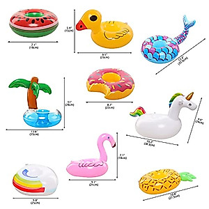 Pool Floaties for Girl Dolls, Fun Swimming Pool Party Ring Inflatable Drink Holder for11.5 inch Dolls Pool Toys