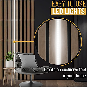 Panelux Wood Wall Panels 23.6 x 23.6 inch - 4-Piece 3D Accent Wall, Panel for Interior Decor - Natural Oak Slat Panels