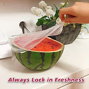 SXunacou 14 piece set circular square silicone dustproof and fresh-keeping cover, kitchen and household stretchable refrigerator microwave sealing and fresh-keeping film (white)