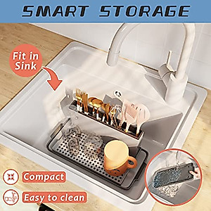 Midyb Dual Part Dish Drying Rack for Kitchen, Multifunctional Draining Rack Holder with Drainboard, Tableware Bowl Saucer Storage System, Household Dish Drainer for Countertop