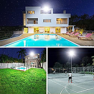 Onforu 2 Pack 200W LED Flood Lights Outdoor, 18000lm Super Bright Security Light, IP66 Waterproof Outdoor Flood Light, 6500K Daylight White Floodlight for Yard, Garden, Basketball Court, Arena, Lawn