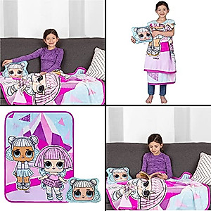 Franco Kids Bedding Super Soft Plush Decorative Pillow and Throw Set, 40 in x 50 in, LOL Surprise