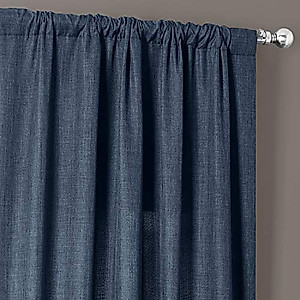 HPD Half Price Drapes Italian Faux Linen Curtains for Bedroom 50 X 108 (1 Panel), FLCH-FM20103-108, Sergeants Blue
