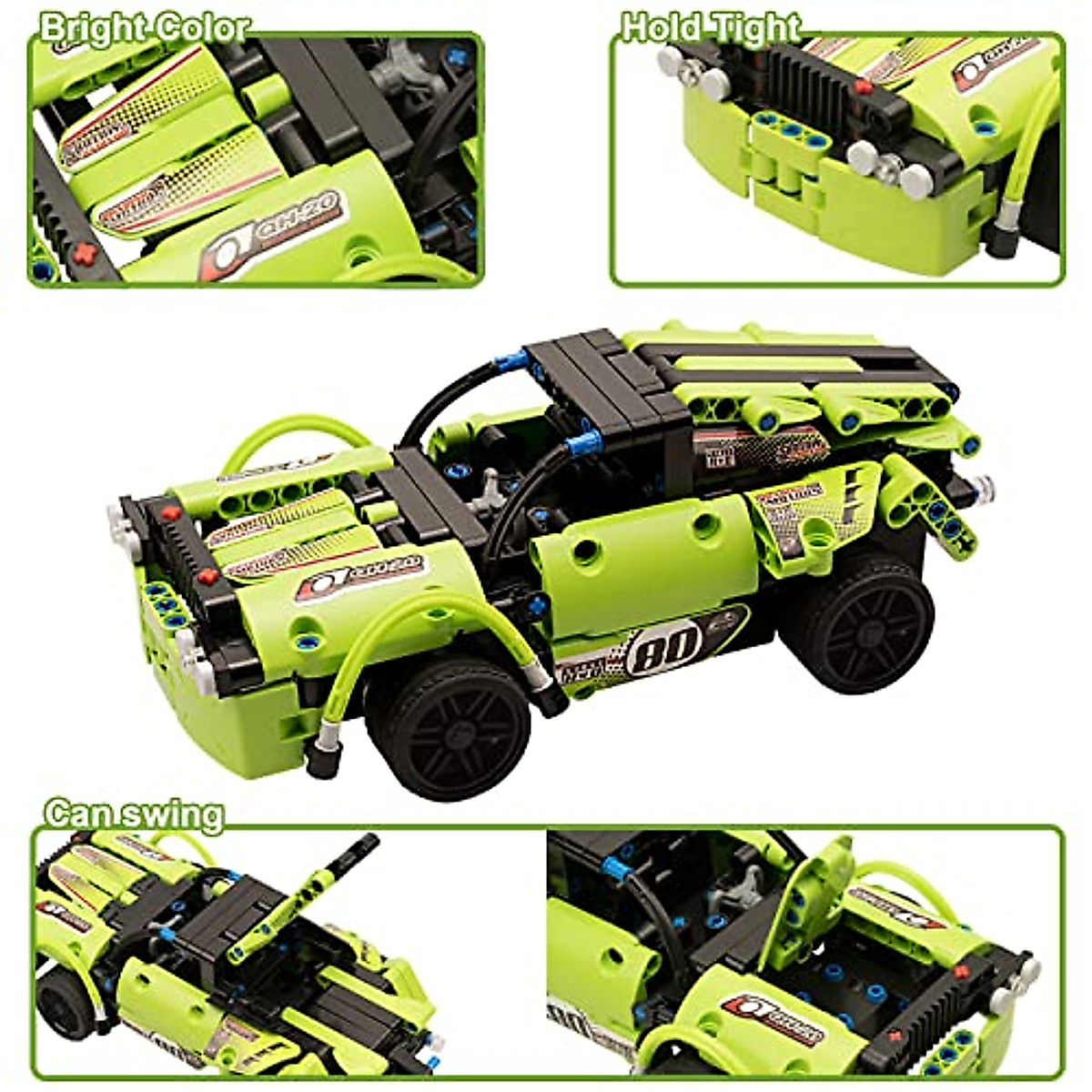 GAMZOO STEM Building Toys for Kids with 2-in-1 Remote Control Racer Snap Together Engineering Kits Early Learning Racecar Building Blocks and Off-Road Best Gift for 6 7 8 and 9＋Year Old Boys and Girls