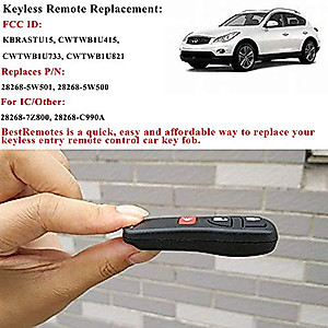 Key Fob, Compatible for Nissan Murano Sentra Titan Key Fob, BestRemotes Keyless Entry Remote Control Car Key Fob Replacement for KBRASTU15 CWTWB1U733(Pack of 2)