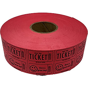The Ticket Gurus Double Smile Raffle tickets-2000 Double Tickets/roll (4 Random Colors)