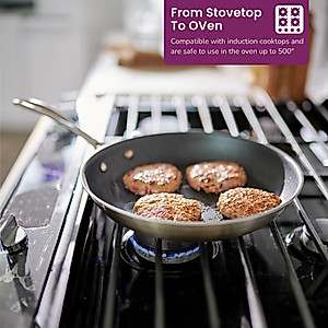 American Kitchen - 12 inch Premium Nonstick Skillet & Frying Pan, Stainless Steel, Durable Coating, Made In America