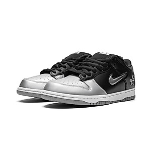 Nike Mens SB Dunk Low OG QS CK3480 001 Supreme - Jewel Swoosh Silver/Black - Size 9.5