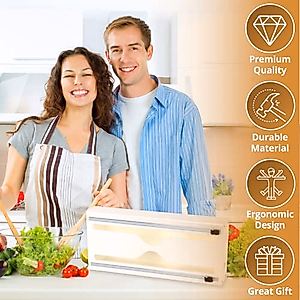 VSK Goods 2 in 1 Foil and Plastic Wrap Organizer with Cutter; Aluminum Foil Dispenser; Cling Wrap Dispenser with Cutter; Foil Organizer for Drawer; Kitchen Wrap Organizer; Plastic Wrap Organizer