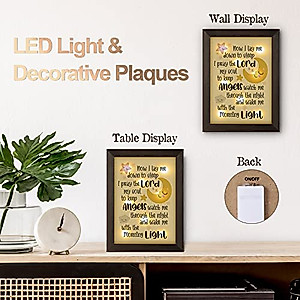 Baptism Gifts for Girl Boy - Baby Baptism Gifts for Girl Boy, Baby Christening Gifts for Girls and Boy, Nursery Decor Light Frame, Decorative Signs Plaques - Now I Lay Me Down to Sleep