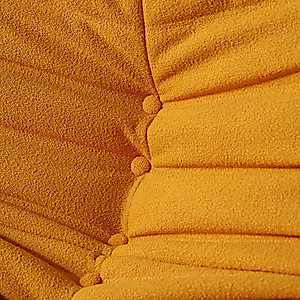 TIFLON Lazy Floor Sofa,Minimalist Sofa Couch,Teddy Velvet 3Seatert Sofa, Fireside Chair,Tatami Sofa,Corner Relax Sofa Couch for Living Room Bedroom Salon Office-Yellow