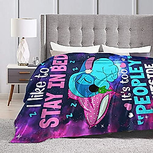 Cute Blanket Flannel Throw Blankets Couch Bed Sofa Fleece Blanket Ultra Soft Fuzzy Warm Cozy Flannel Fleece Bed Blanket Lightweight Decorative Living Room 50"X40"