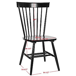 Safavieh American Homes Collection Parker Country Farmhouse Wood Black Spindle Side Chair (Set of 2)