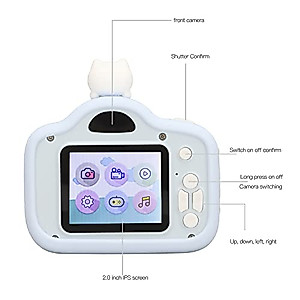 Pssopp Kids Digital Camera, USB Charging Cartoon Mini Children Digital Camera Rechargeable Toddler Camera for Toddler