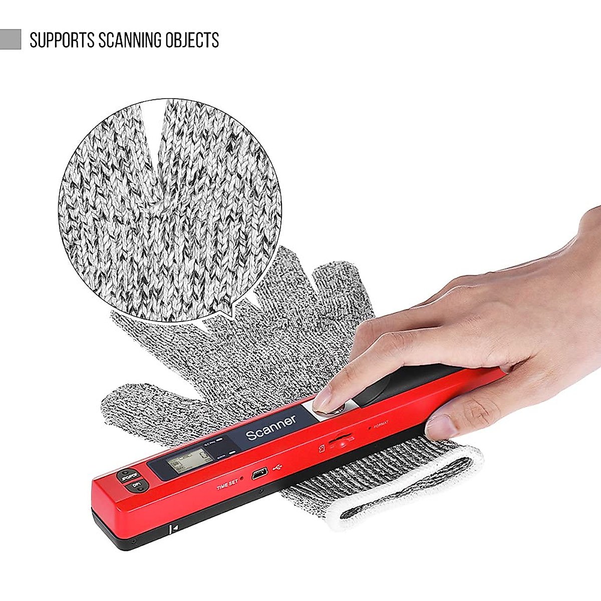 HUIOP Document Scanner,Portable Handheld Wand Wireless Scanner A4 Size 900DPI JPG/PDF Formate LCD Display with Protecting Bag and 8GB TF Card for Business Document Reciepts Books Images
