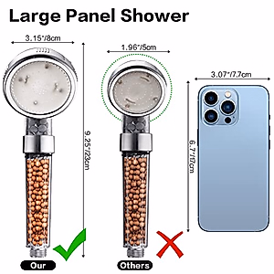 AmasSmile® LED Shower Head with Hose and Bracket - Color Changes with Water Temperature Filter Filtration High Pressure Water Saving Handheld Showerheads for Dry Skin & Hair