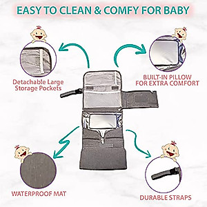 Portable Diaper Changing pad (Gray)