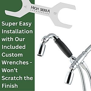 High Sierra Showerheads® All Metal 4-Way Shower Head and Handheld Combo Kit. Features the High Sierra Classic Shower Head & Handheld Shower Head w/Slip-Free Grip - Brushed Nickel