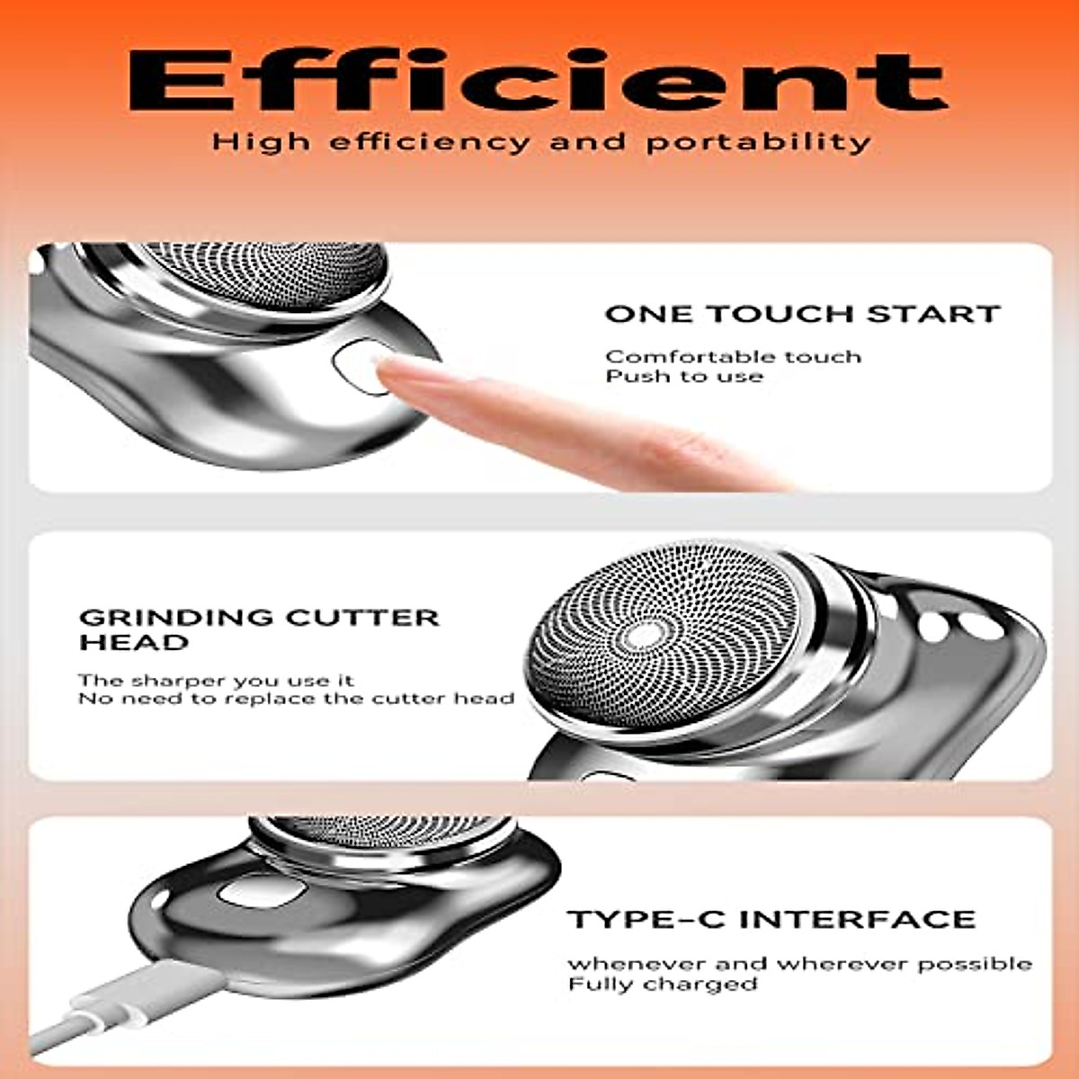 Electric Razor for Men, Newest Mini-Shave Portable Electric Shaver, Pocket Size Portable Shaver Wet and Dry Mens Razor USB Rechargeable Shaver Easy One-Button Use for Home,Car,Travel