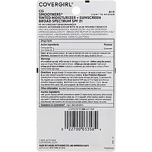 CoverGirl Smoothers SPF 21 Tinted Coverage, Light to Medium [810], 1.35 oz (Pack of 3)