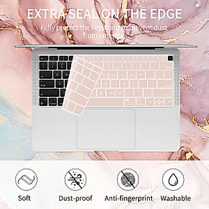 Watbro Compatible with MacBook Air 13 Inch Laptop Case 2020 2019 2018 Release A2337 M1/A2179/A1932,Colorful Marble Case with Keyboard Cover Skin for MacBook Air 2020 with Touch ID