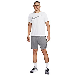 Nike Dri-FIT Hybrid Veneer Men's Training Shorts (as1, Alpha, l, Regular, Regular, Black/Heather/White)
