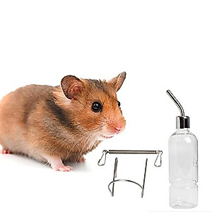 Delight eShop 350ml Pet Rat Water Drinking Bottle Hamster Rabbit Dispenser Cylindrical Feeder