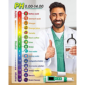 4 in 1 Digital pH Meter for Water, ±0.01 Resolution High Accuracy Tds Meter Digital Water Tester with ATC pH Tester, Water Tester for Drinking Water, Brewing, Hydroponics, Wine, Pool and Aquarium