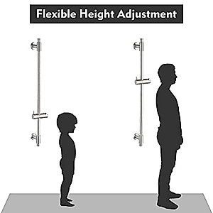 KES Shower Slide Bar 30-Inch with Adjustable Handheld Shower Head Holder for Bathroom Wall Mount SUS 304 Stainless Steel Brushed Finish, F209S78DG-BS