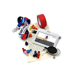 BOKOVNGEE ID Badge Holder with Plastic Clip, Double-Sided Transparent Windows Horizontal Hard White Plastic Case Waterproof Card Holder for Office School ID Credit Cards Exhibition Cards Passes,3pack