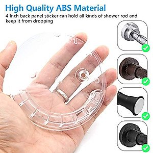 FEATCH 2 Pack Shower Curtain Rod Mount Holder, 4 Inch Universal Acrylic 3M Adhesive Wall Mount Holder for Shower Curtain Rod (Shower Curtain Rod Not Included) … (Transparent)