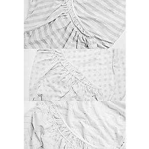NODNAL CO. 3 Fitted Bassinet Sheets Gray Set Baby Girl/Boy - 100% OEKO-TEX Cotton Gender Neutral Chevron, Polka Dot, Stripe Universal Fit - Cradle/Moses Basket Hourglass, Oval Rectangle Mattress Sheet