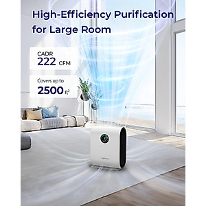 Air Purifiers for Home Large Room Up to 2500 ft² with PM 2.5 Display Air Quality Sensors, MOOKA H13 HEPA Air Purifier With Auto Mode for Pets Dust Odor Smoke, Timer, 15dB Sleep Mode for Bedroom, KJ217