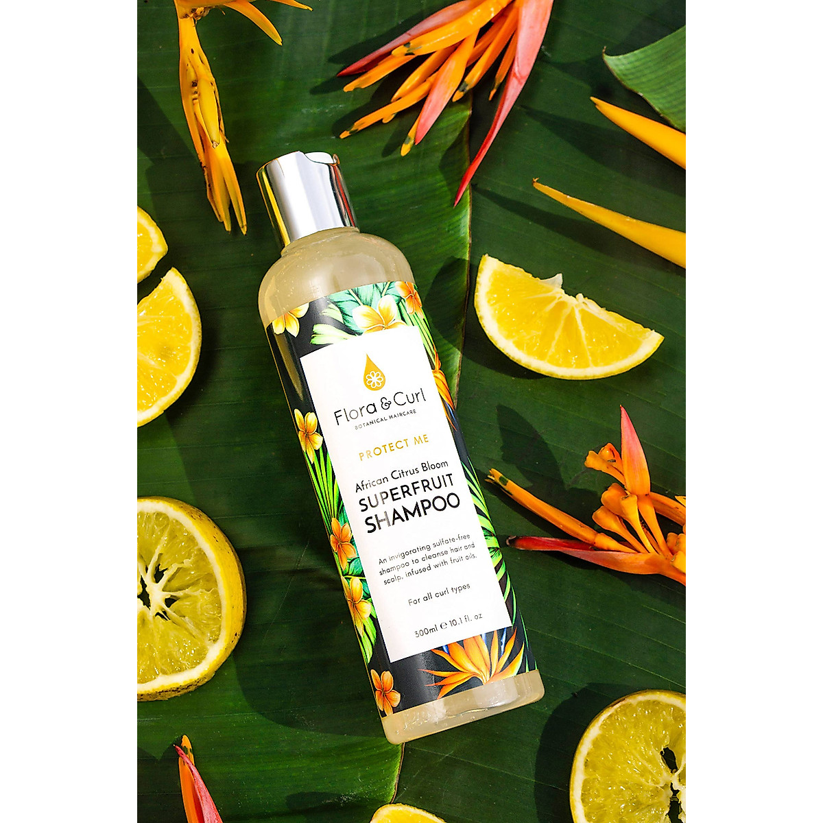 Flora & Curl African Citrus Superfruit Shampoo for Kinky and Curly Natural Hair 10.5 fluid-oz