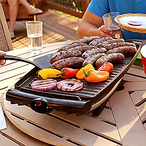 George Foreman 12-Serving Indoor/Outdoor Rectangular Electric Grill, Red, GFO201R