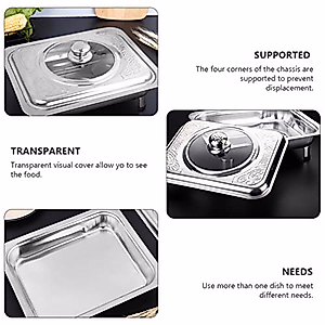 Cold Food Buffet Buffet Food Warmer Thickened Stainless Steel Chafing Dish with Lid Temperature Maintenance Food Holder Warmer Tray for Catering Buffet Kitchen Party Dining Buffet Server