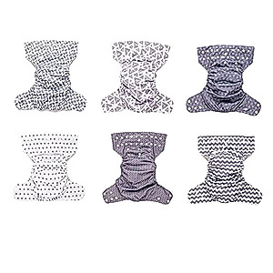 Simple Being Reusable Cloth Diapers, Double Gusset, One Size Adjustable, Washable Soft Absorbent, Waterproof Cover, Eco-Friendly Unisex Baby Girl Boy, six 4-Layers Microfiber Inserts (Geometrics)