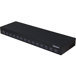 SEDNA 13 Port USB 3.1 Gen I Hub (5Gbps) - 19 Inch 1U Rack Mount
