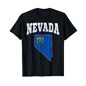 US Citizen Proud America State Flag Land Map Nevada T-Shirt