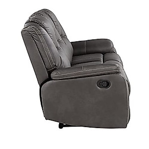 Steve Silver Katrine Charcoal PU Manual Sofas, 83.5 x 36 x 39