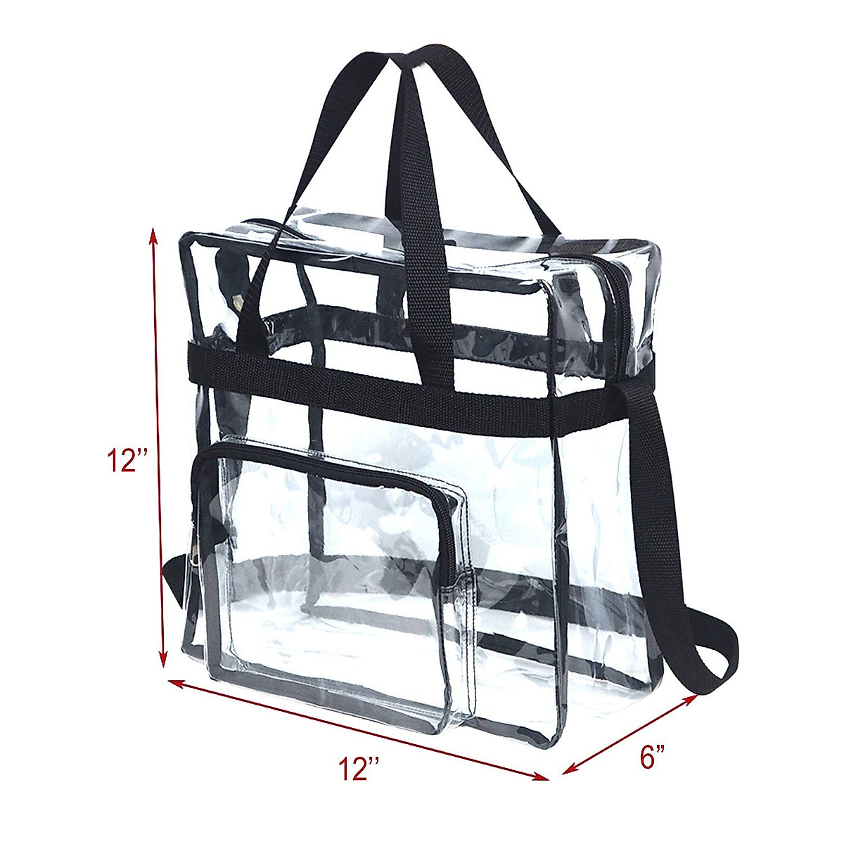 Clear Bag Stadium Approved,Stadium Security Travel & Gym Clear Tote Bags,12"x 6"x12"
