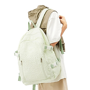 weradar Aesthetic College Backpack For Women Lightweight High School Bag Small 15.6 Inch Laptop Travel Backpacks Kawaii Middle Bookbag For Teens Girls(Mint Green)