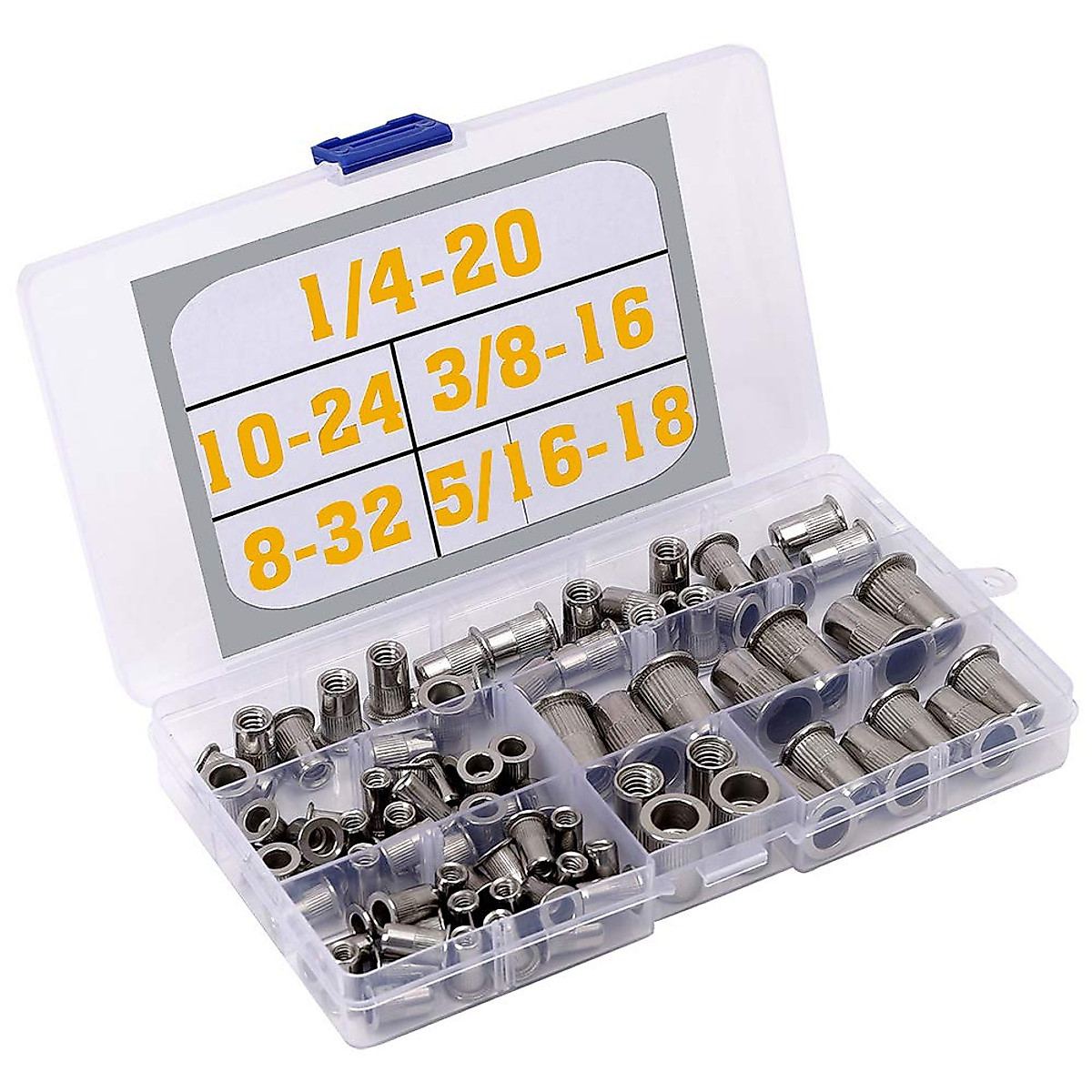 Stainless Steel Rivet Nuts Kit #8-32#10-24 1/4"-20 5/16"-18 3/8"-16 Threaded Insert Nutsert Rivnuts