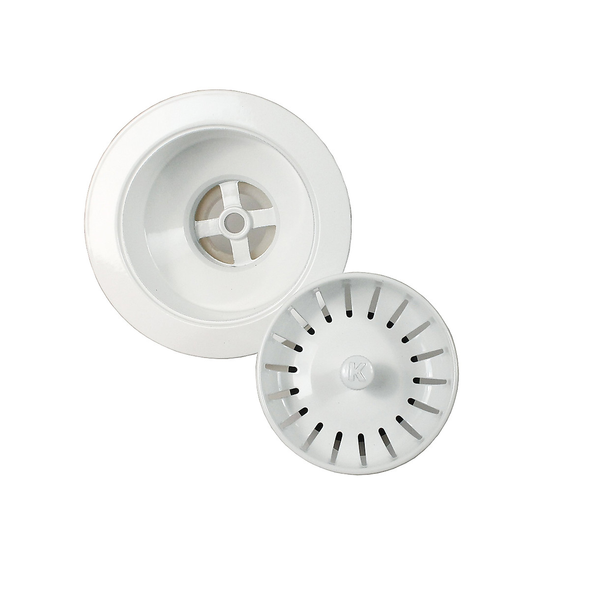 Keeney K1439WH Deep Thread Cast Brass Kitchen Sink Strainer, 3.5-Inch Opening, White