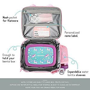 mibasies Kids Unicorn Backpack with Lunch Box for Girls Rainbow School Bag