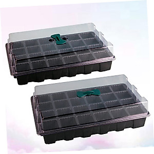 GANAZONO 4 Sets 24 Starting Planter Microgreens Tray Starter Tray Plant Starting Trays Growing Tray Garden Propagator Greenhouse Grow Trays Miniature Kits Germination Pot Vegetable