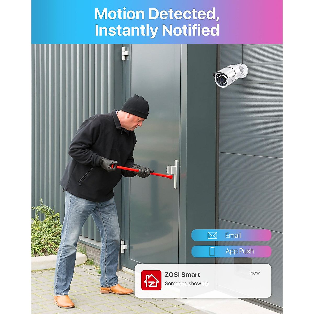 ZOSI 8CH 4K PoE Home Security Camera System, 8 Ports 16CH 8MP NVR with 2TB HDD, 4pcs 5MP Outdoor PoE IP Cameras, 120ft Night Vision, Motion Detection, Remote Access, for 24/7 Recording