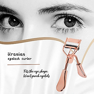 Uranian Beauty Eyelash Curler Comb Eyelash Curlers with 2 Silicone Refill Pads Premium Lash Curler Makeup Tool for Women and Girls