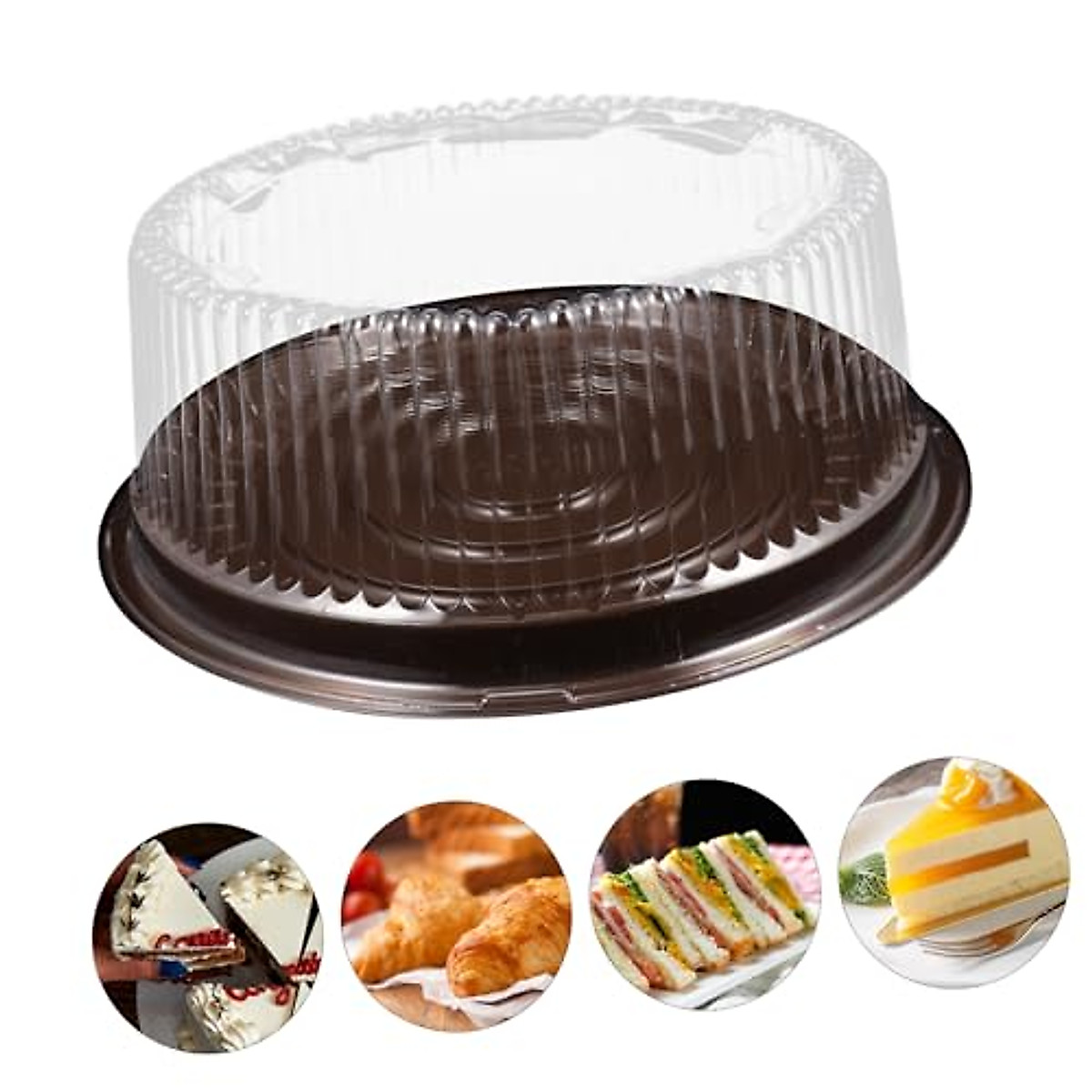 HOMSFOU 20pcs 8 Clear Cake Reusable Cake Containers Cake Containers with Lids Cake Holder with Lid Wedding Cake Stand Disposable Cake Carrier Cupcake Pan A024 With Cover Bread Box